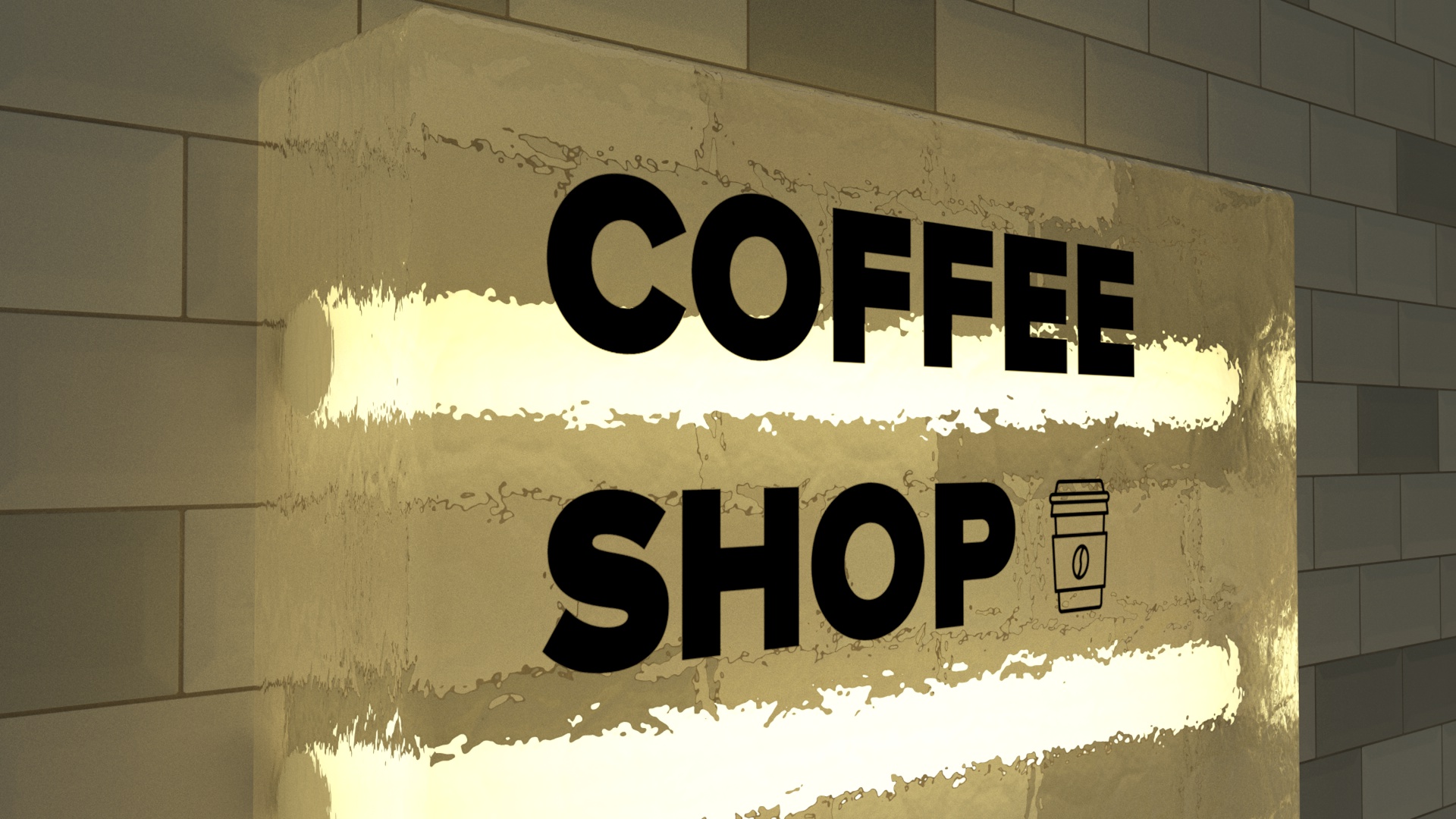 Coffee Shop Totem Sign – 3D Model by Gergedan | 3DOcean