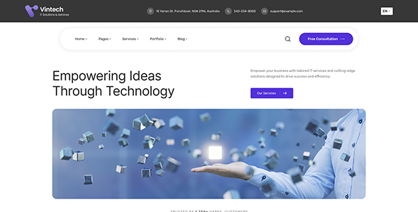 Vintech - Technology & IT Solutions WordPress Theme by Case-Themes