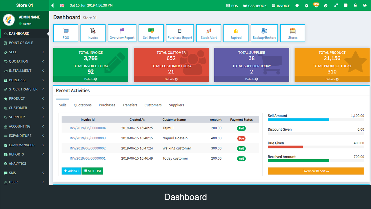 Modern POS - Point of Sale with Stock Management System by ITsolution-24