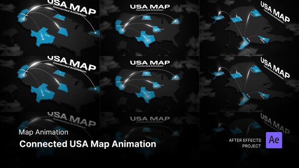 Map Animation - Connected USA Map After Effects Template, After Effects ...