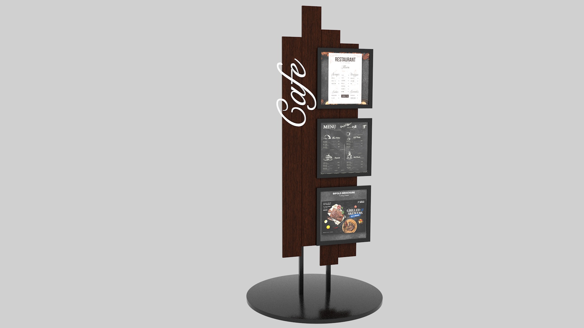 Freestanding Menu Display Stand – 3D Model by Gergedan | 3DOcean
