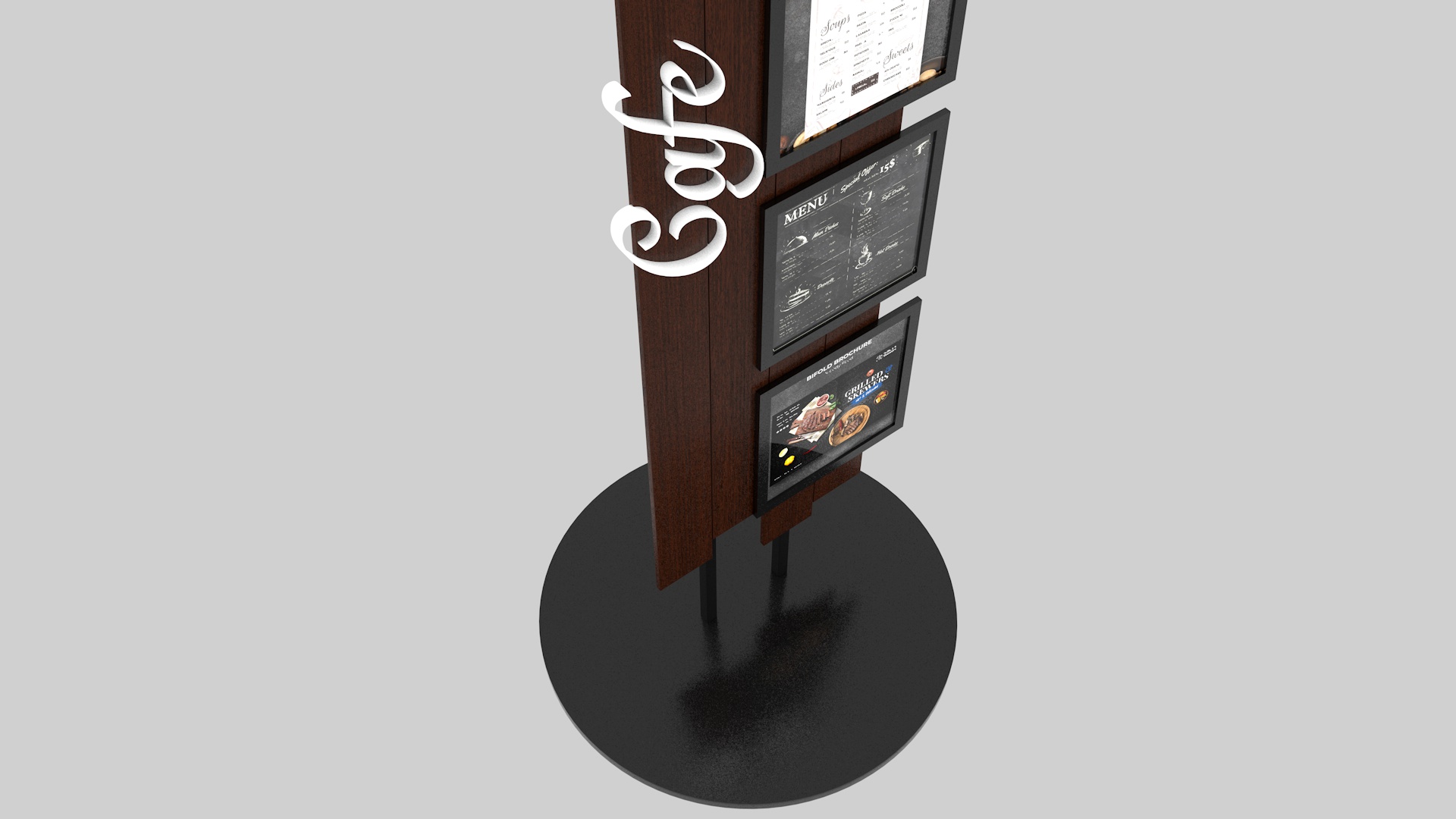 Freestanding Menu Display Stand – 3D Model by Gergedan | 3DOcean