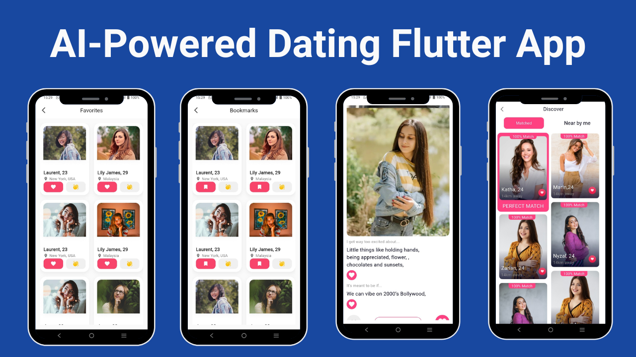 AI-Powered Dating Flutter App Template – Smart Matchmaking & Chat (Tinder-Like) by CodentraTech