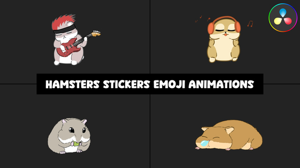 Hamsters Stickers Emoji Animations for DaVinci Resolve, DaVinci Resolve ...