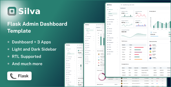 Silva - Flask Admin & Dashboard Template by Zoyo-Themes | ThemeForest