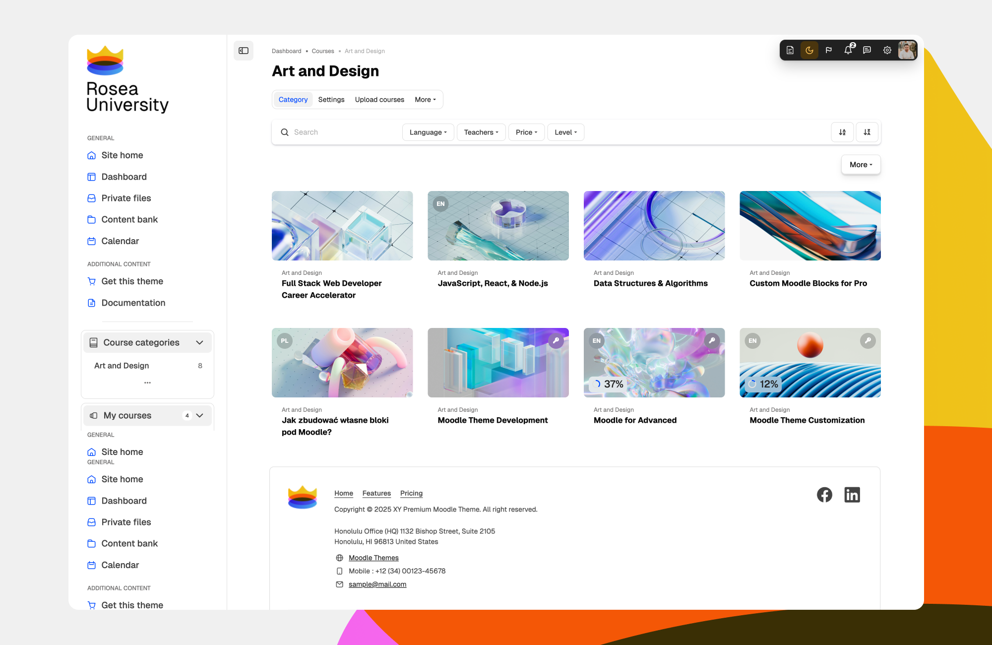 XY Premium Moodle Theme by roseathemes | ThemeForest