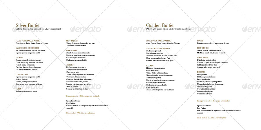 Hotel Menu Brochure, Print Templates | GraphicRiver