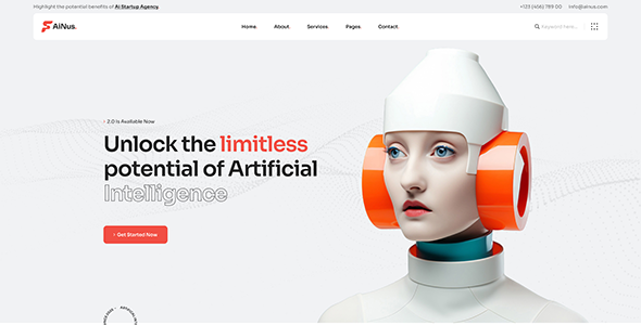 Ainus - AI Agency & Technology WordPress Theme by Bravis-Themes | ThemeForest