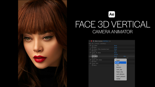 Face 3D Vertical Camera Animator, After Effects Project Files | VideoHive
