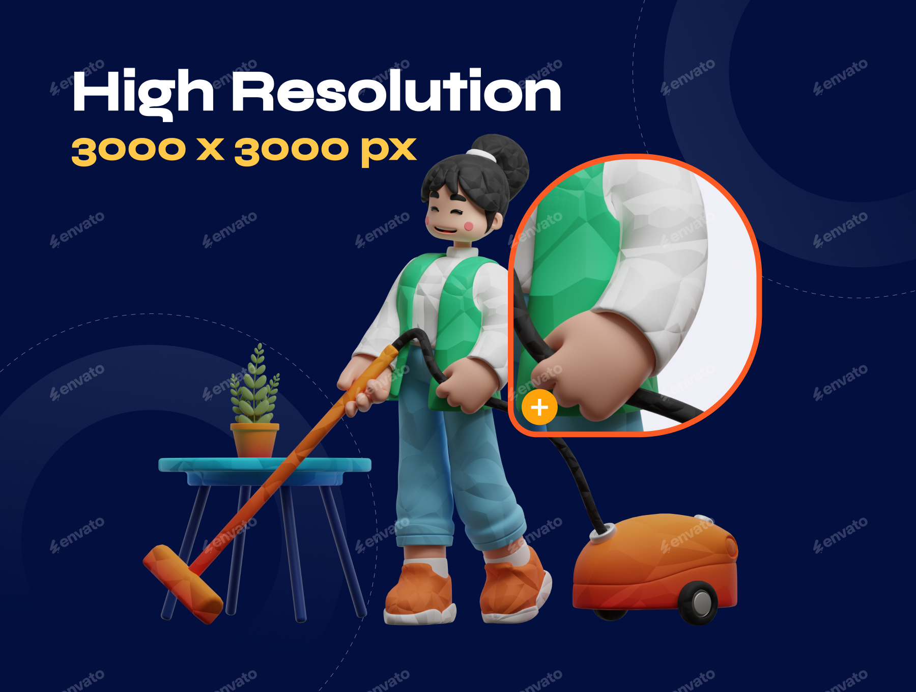 Cleaning Services 3D Character, Graphics | GraphicRiver