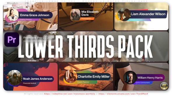 Creative Lower Thirds - Modern Animated Titles Pack, Premiere Pro Templates