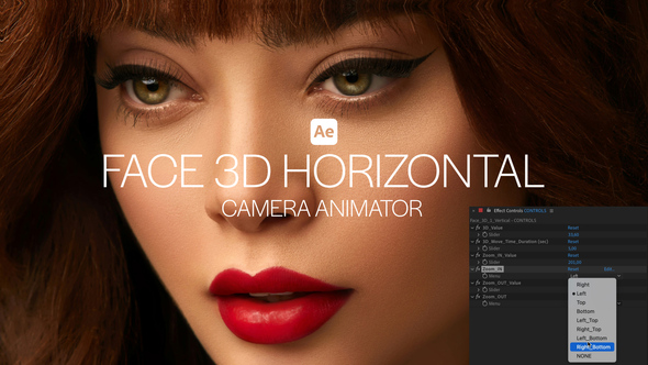 Face 3D Horizontal Camera Animator, After Effects Project Files | VideoHive