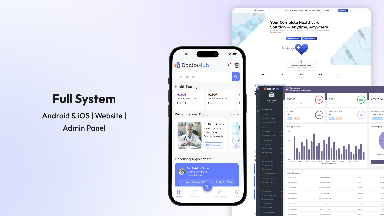 DoctorHub – Hospital, Doctor & Patient Booking Full Solution by AppDevsX