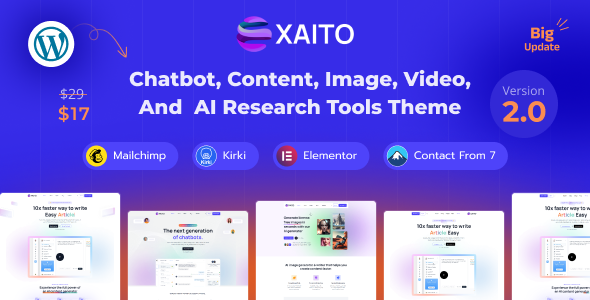 Xaito - AI Application & Generator WordPress Theme by freekytheme | ThemeForest