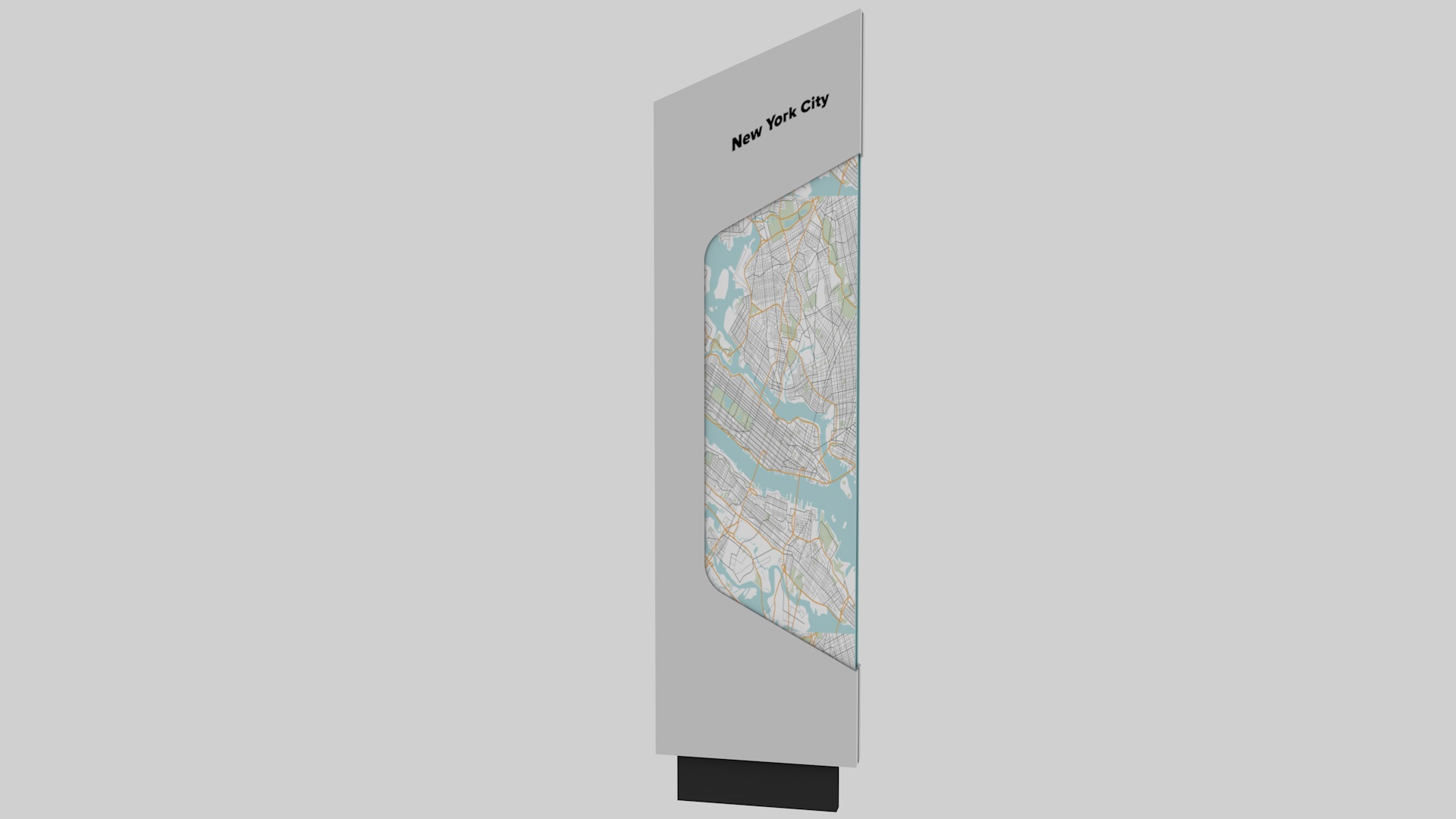 Modern City Map Directional Totem – 3D Model by Gergedan | 3DOcean
