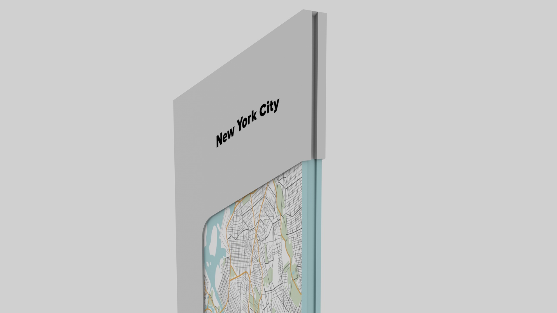 Modern City Map Directional Totem – 3D Model by Gergedan | 3DOcean