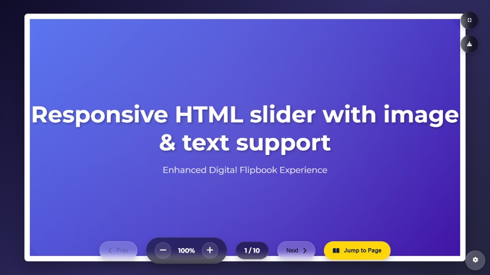 Responsive HTML slider with image & text support, touch gestures, and ...