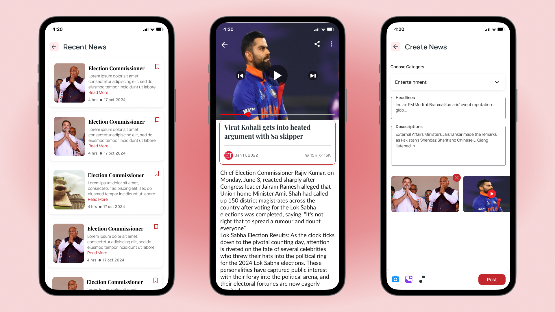 DTNews - Flutter News App (Android, iOS & Web) with Admin & Reporter Panel, Polling & Live ...