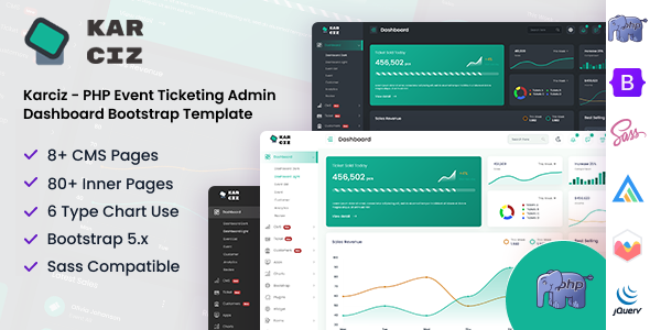 Karciz - PHP Ticketing Admin Dashboard Bootstrap Template by DexignZone
