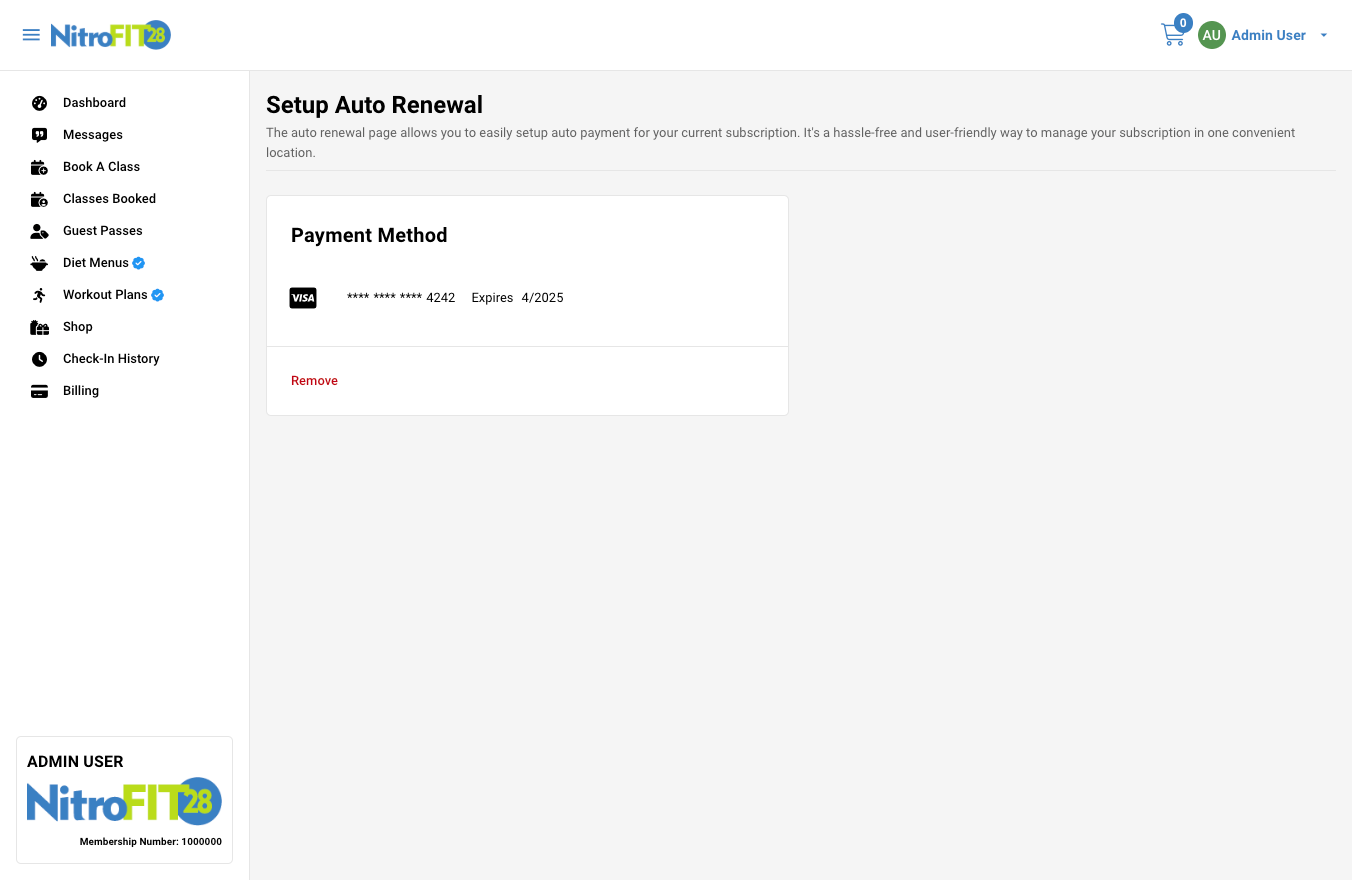 NitroFIT28 | Fitness & Gym Management System Auto Renewal Addon. by coderstm