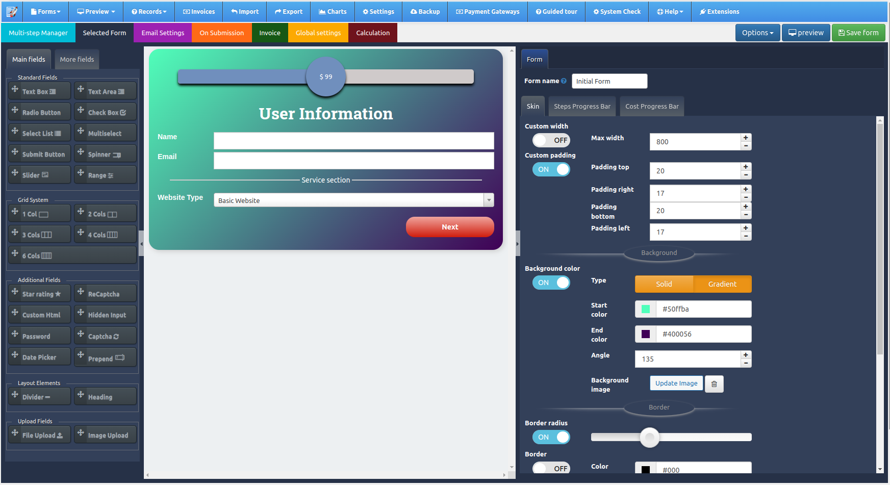 Zigaform - PHP Calculator & Cost Estimation Form Builder by SoftDiscover
