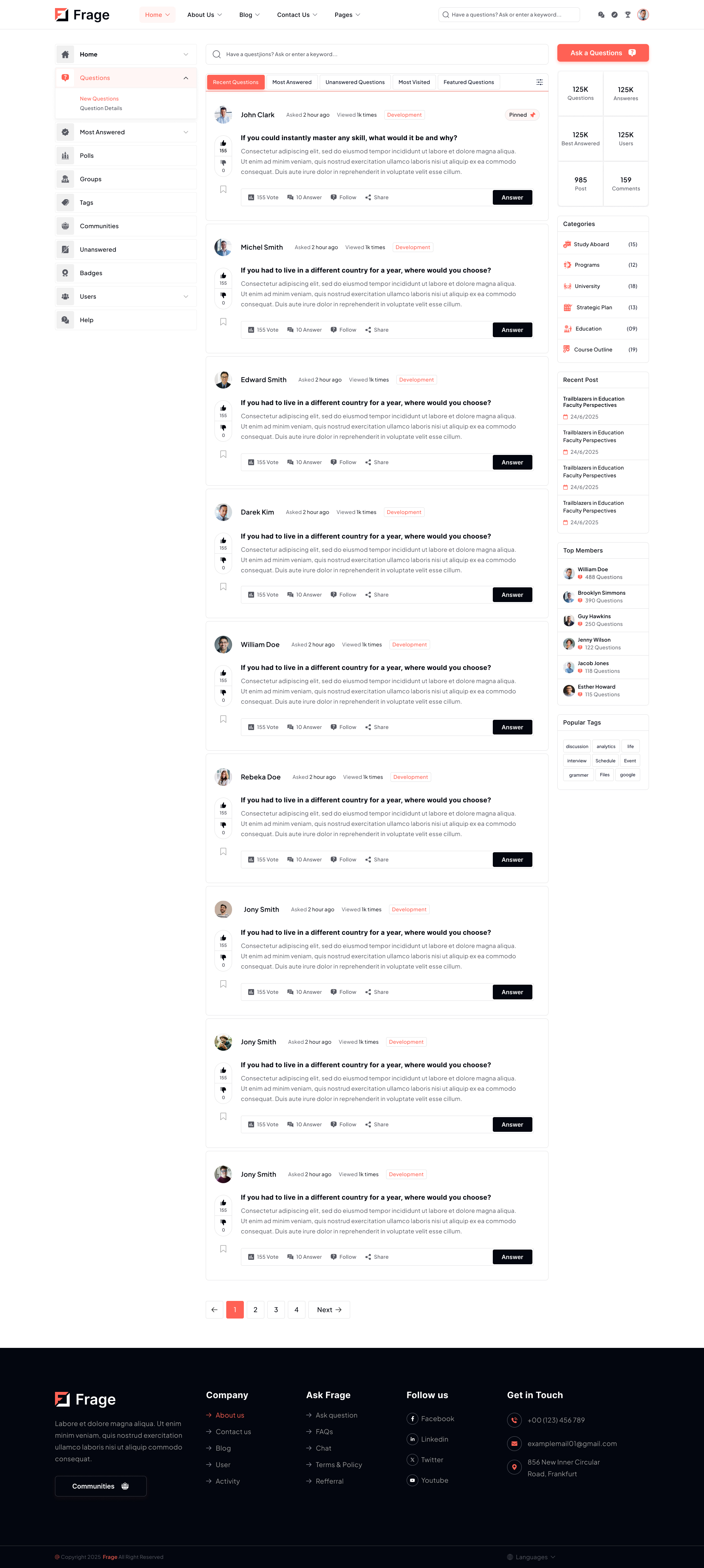 Frage - Social Questions & Answers Figma Template by themeholy ...