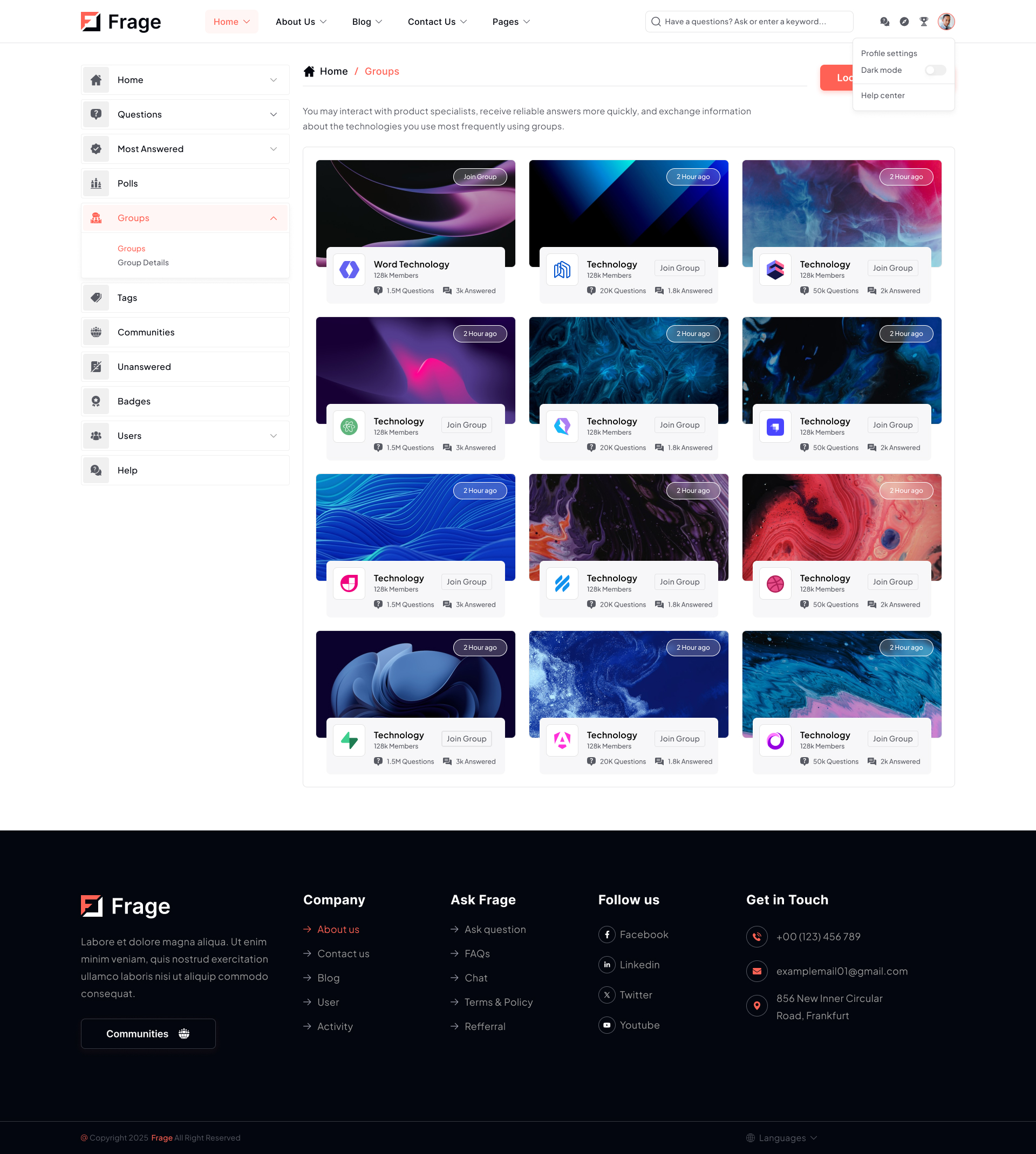 Frage - Social Questions & Answers Figma Template by themeholy ...