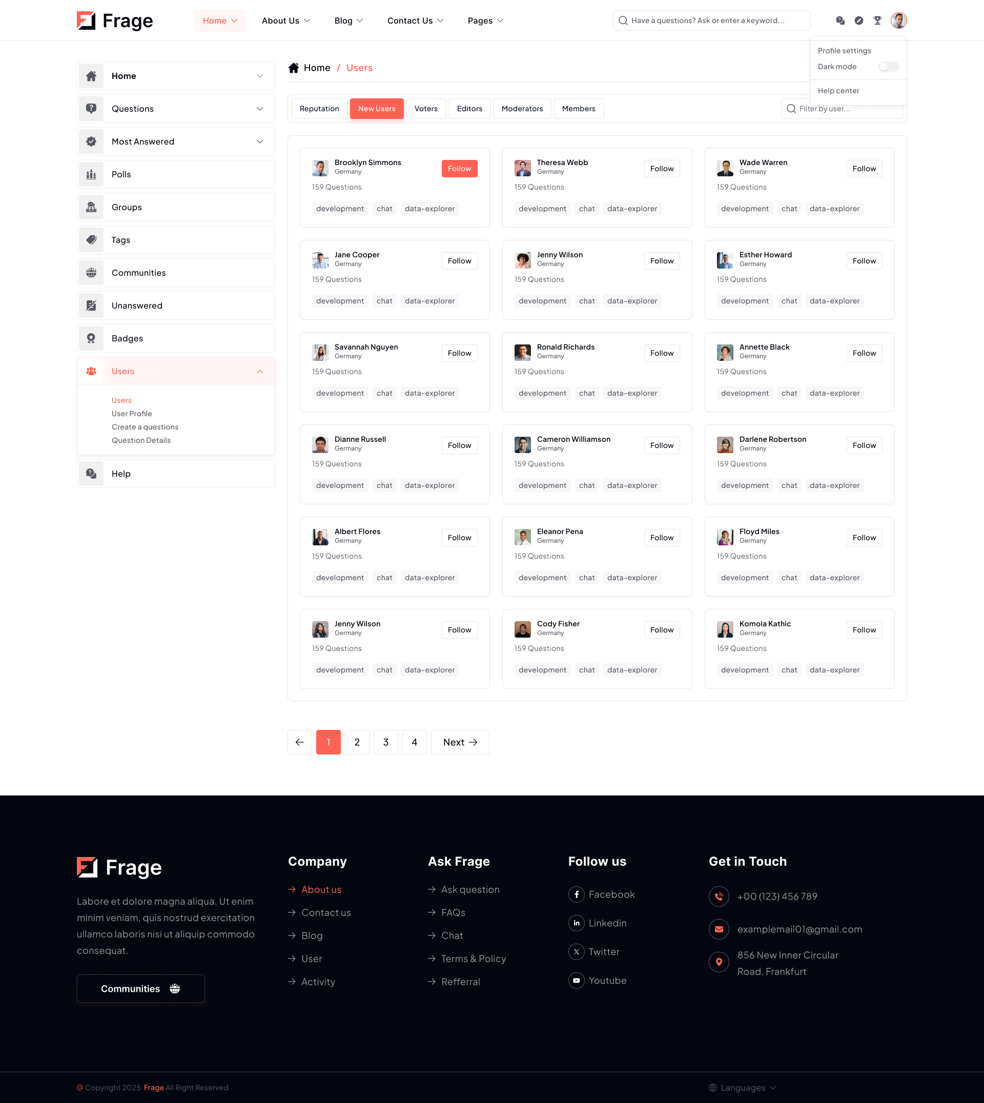 Frage - Social Questions & Answers Figma Template by themeholy ...