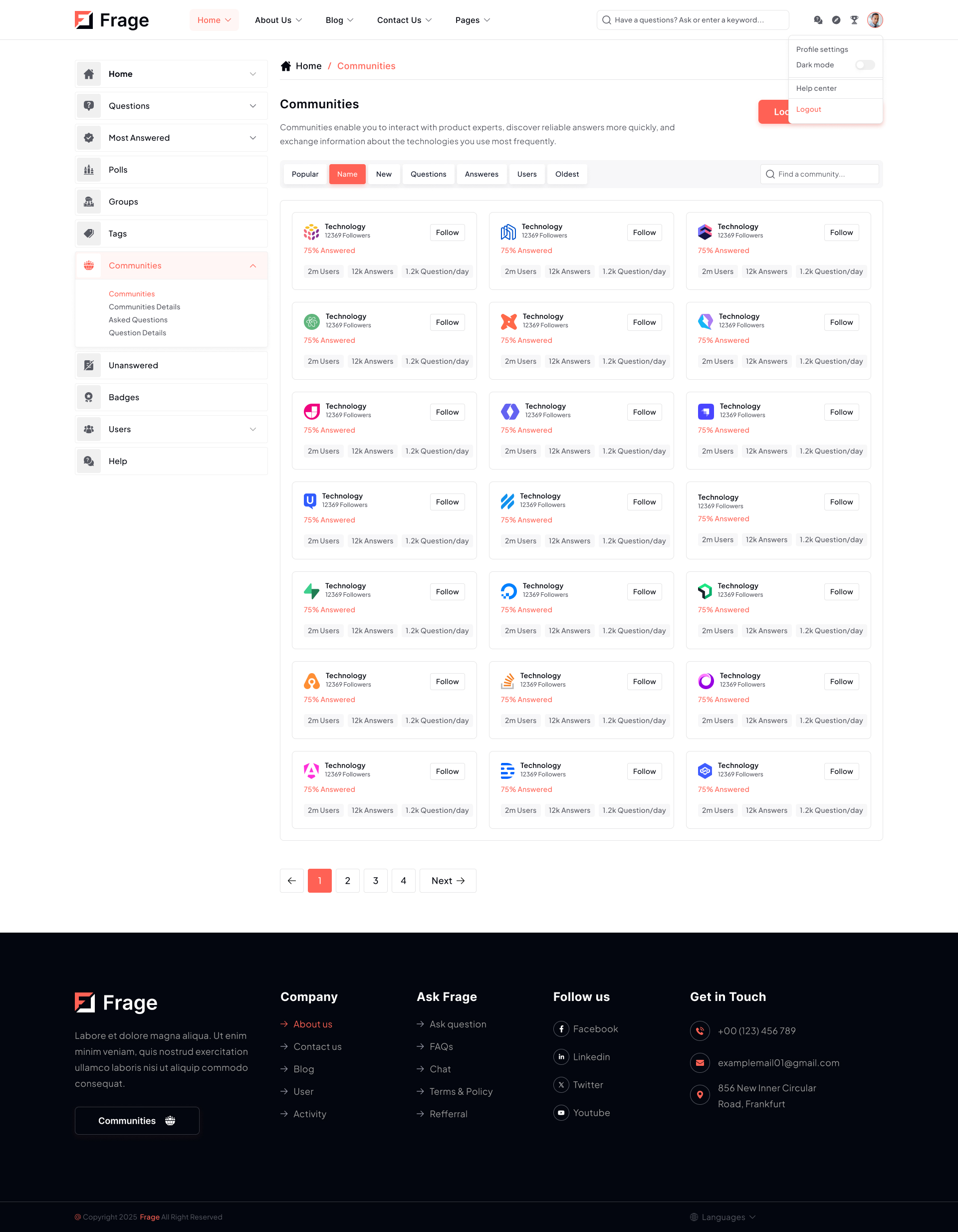 Frage - Social Questions & Answers Figma Template by themeholy ...