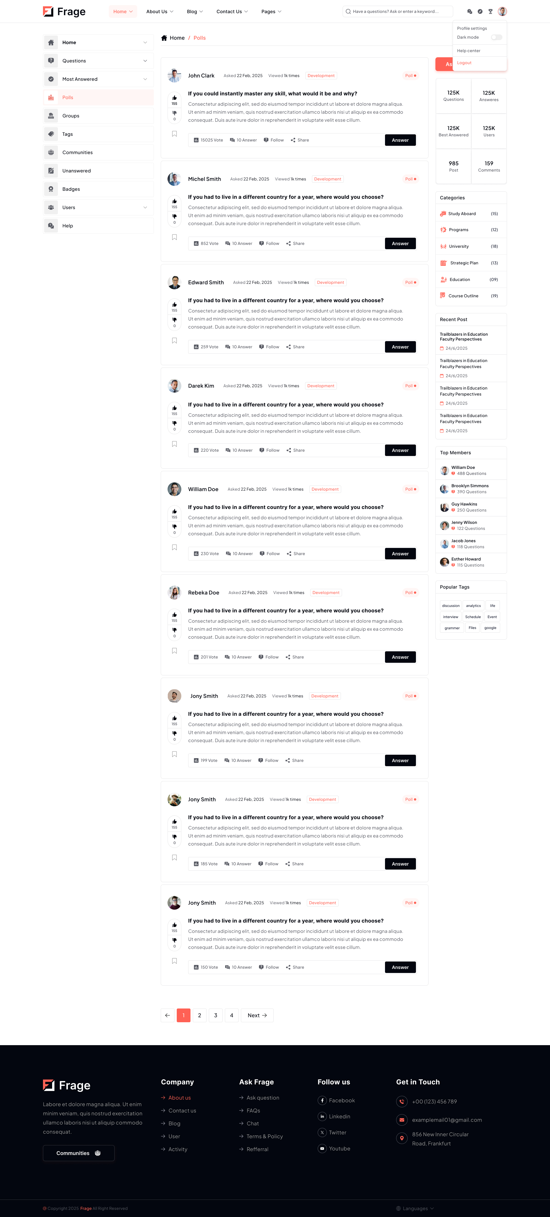 Frage - Social Questions & Answers Figma Template by themeholy | ThemeForest