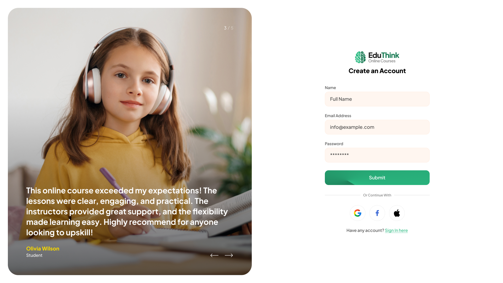 EduThink | Online Courses & Education Figma Template by layoutdrop