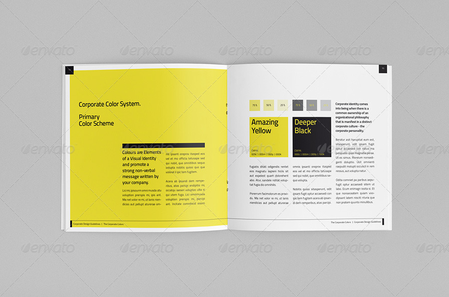 Corporate Design Manual Guide Square // 36 Pages, Print Templates
