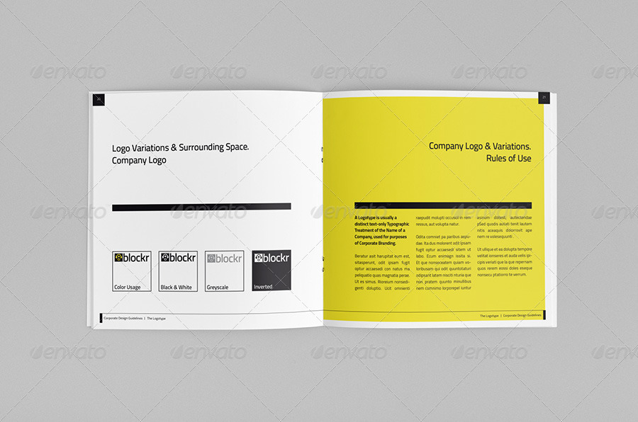 Corporate Design Manual Guide Square // 36 Pages, Print Templates