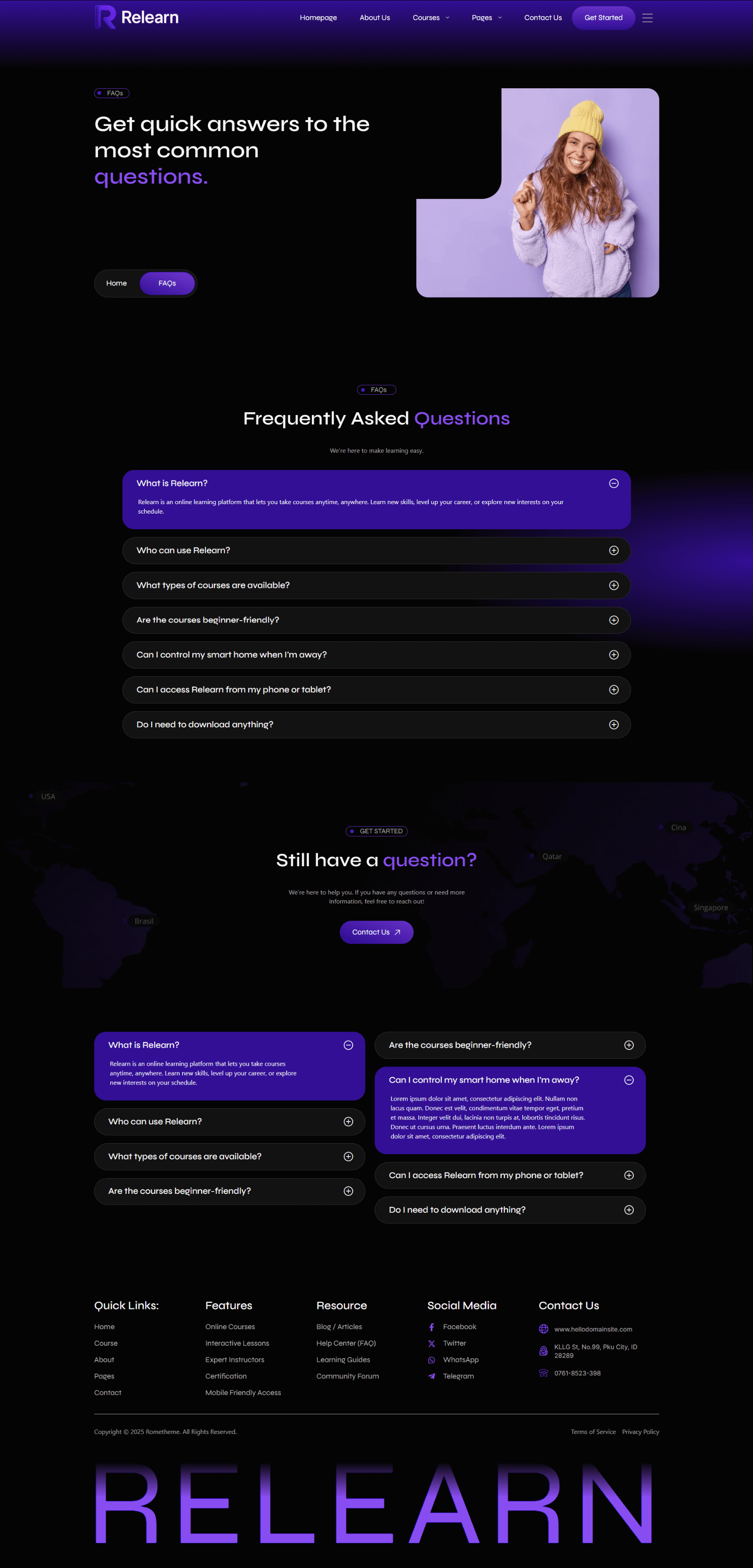 Relearn - Online Courses & E-Learning Elementor Template Kit by Rometheme
