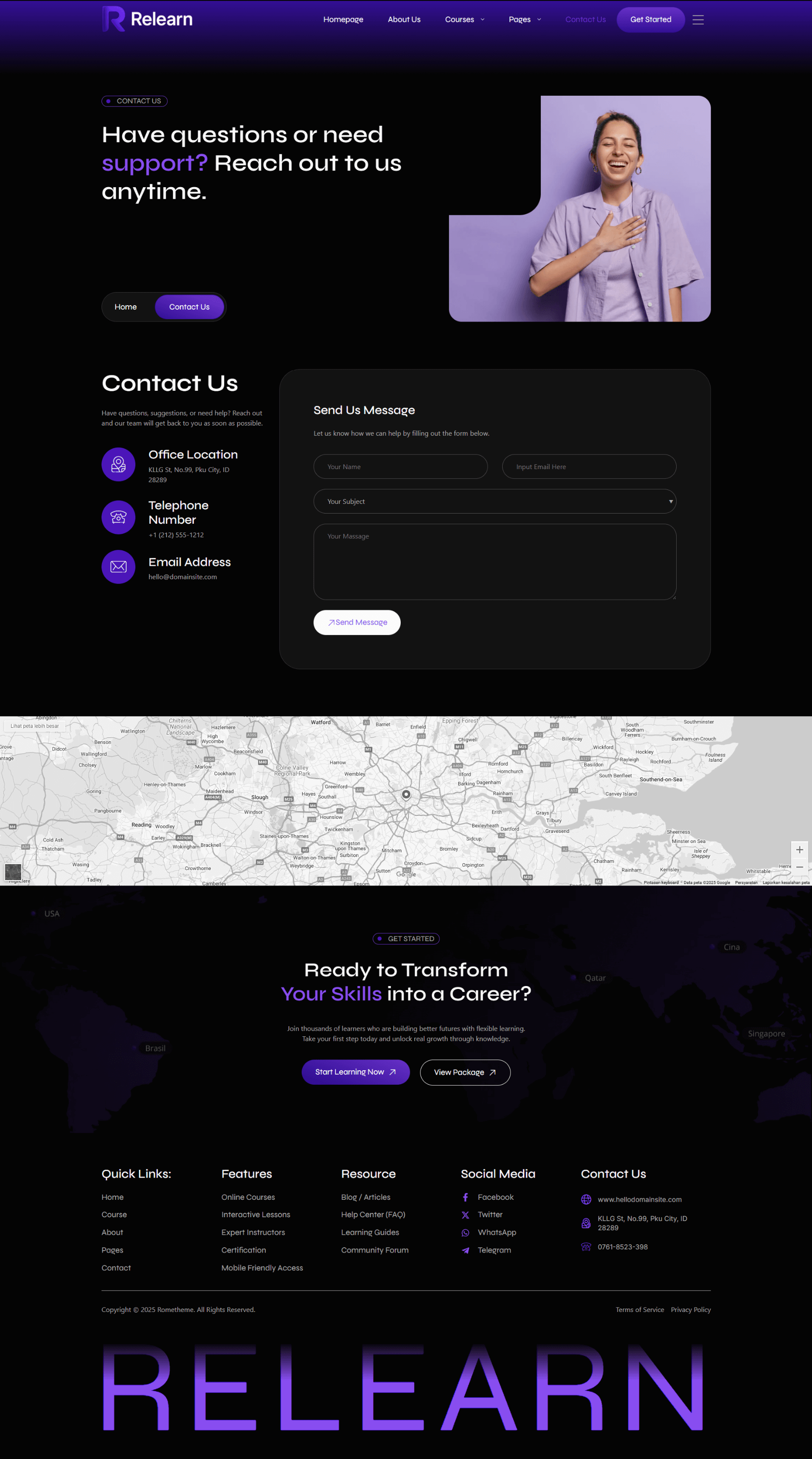 Relearn - Online Courses & E-Learning Elementor Template Kit by Rometheme