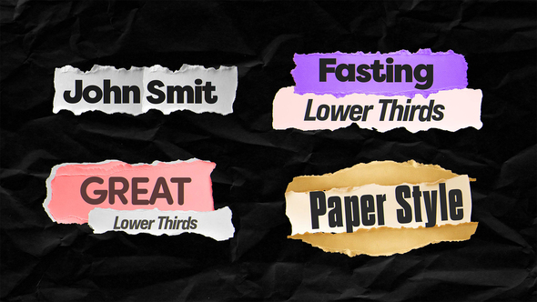 Paper Lower Thirds, Premiere Pro Templates | VideoHive
