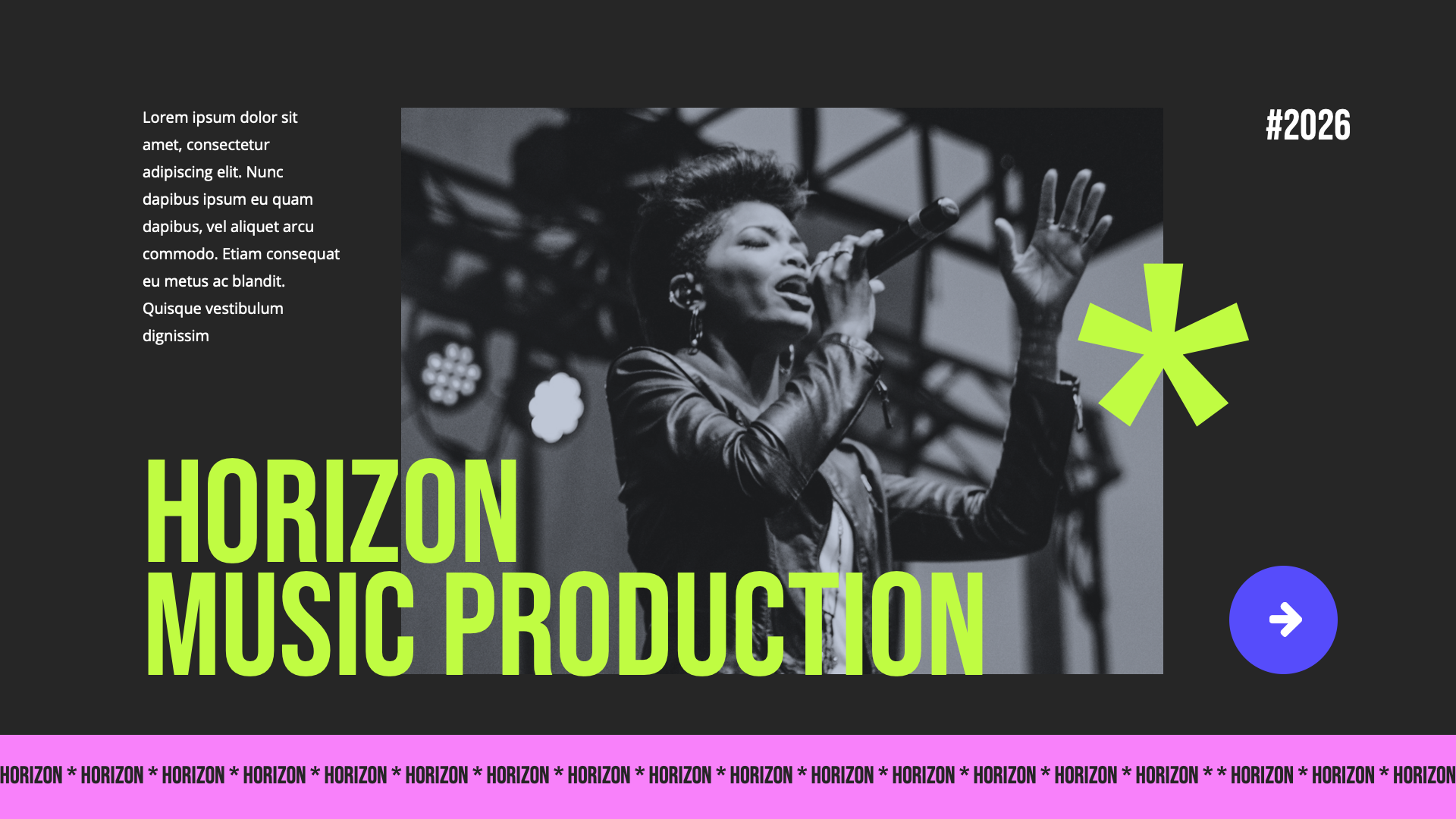 Horizon - Music Production PowerPoint Template, Presentation Templates