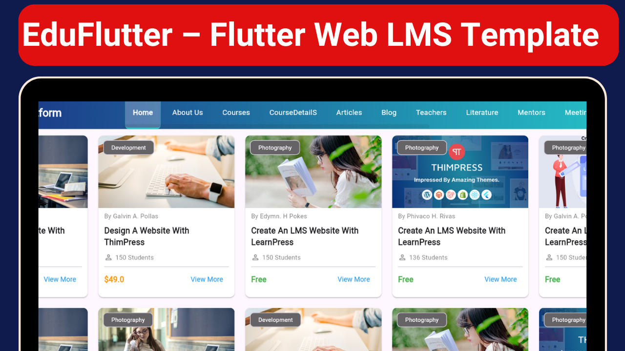 EduFlutter - Flutter Web LMS Template for eLearning & Online Courses by ...