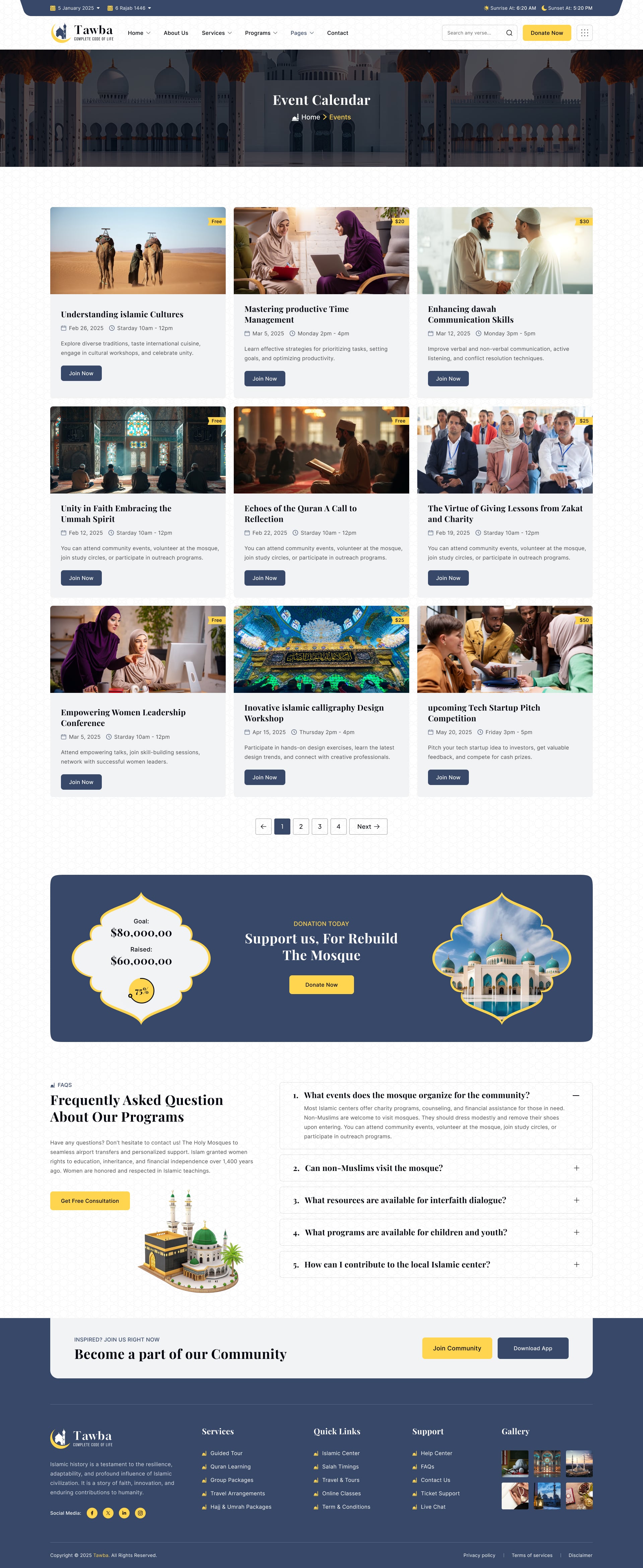 Tawba - Islamic Center Figma Template by themeholy | ThemeForest