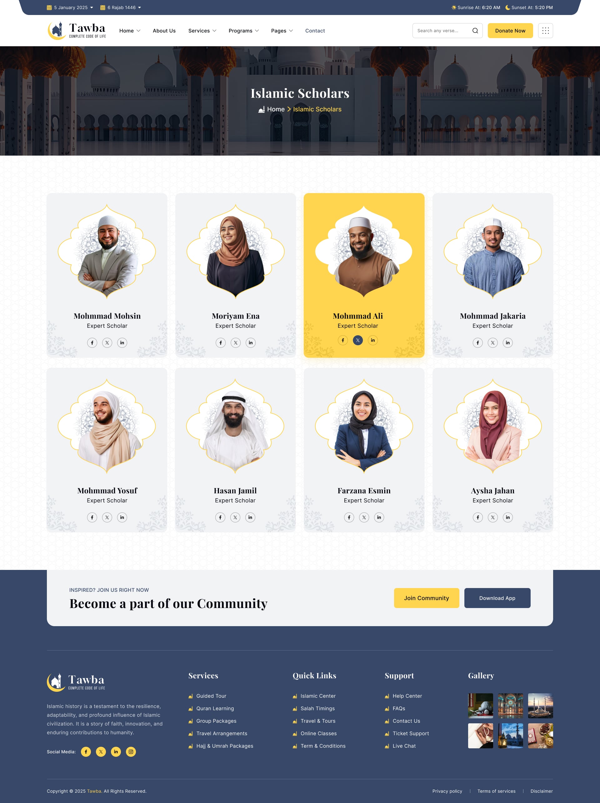 Tawba - Islamic Center Figma Template by themeholy | ThemeForest