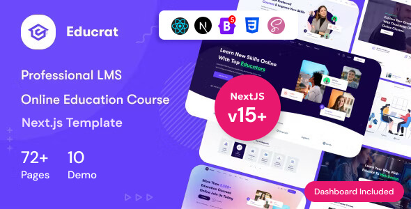 Educrat - Online Courses & Education React NextJs Template by ib-themes