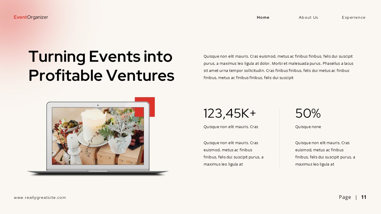 Event Organizer Google Slides Presentation, Presentation Templates