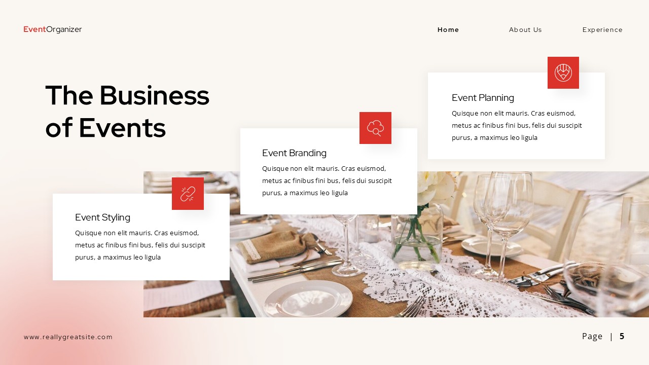 Event Organizer Google Slides Presentation, Presentation Templates