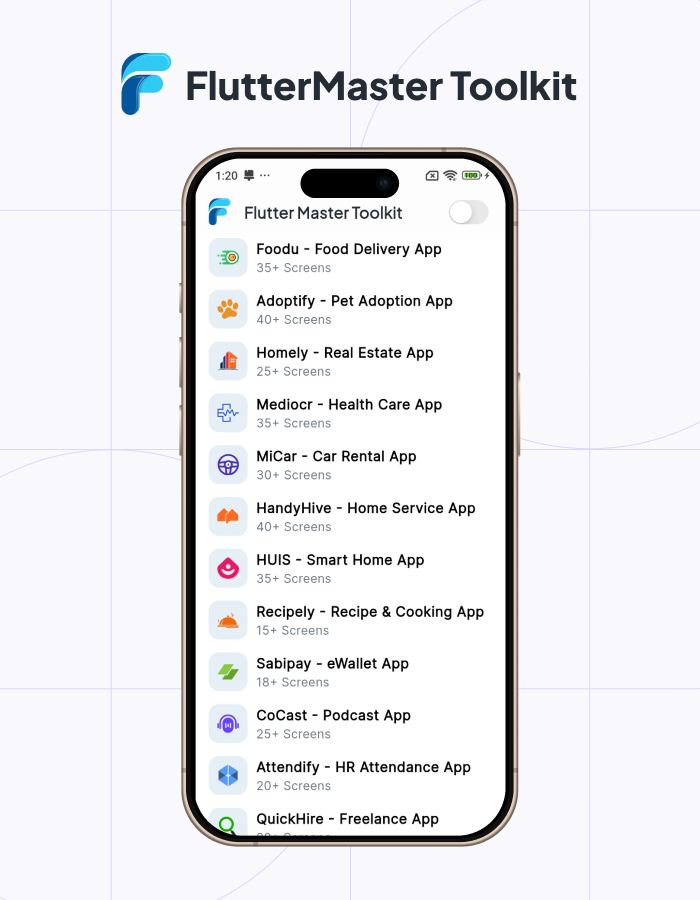 Flutter Master Toolkit The Biggest Flutter Ui Kit By Imperiathemes