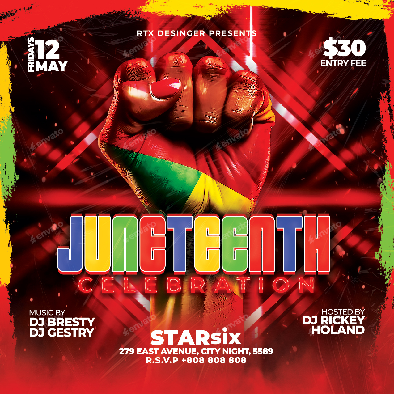 Juneteenth Celebration Flyer Bundle, Print Templates | GraphicRiver