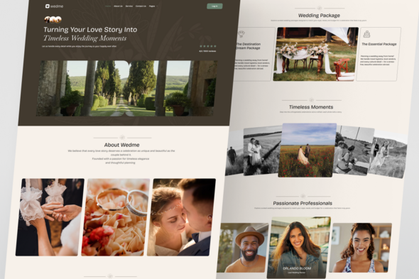 Wedme - Wedding Organizer Elementor Template Kit for Event Planning and Bridal Services by ...