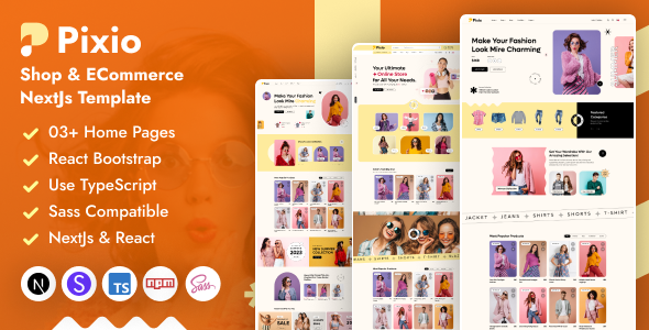 Pixio - Shop & eCommerce NextJs Template by DexignZone | ThemeForest
