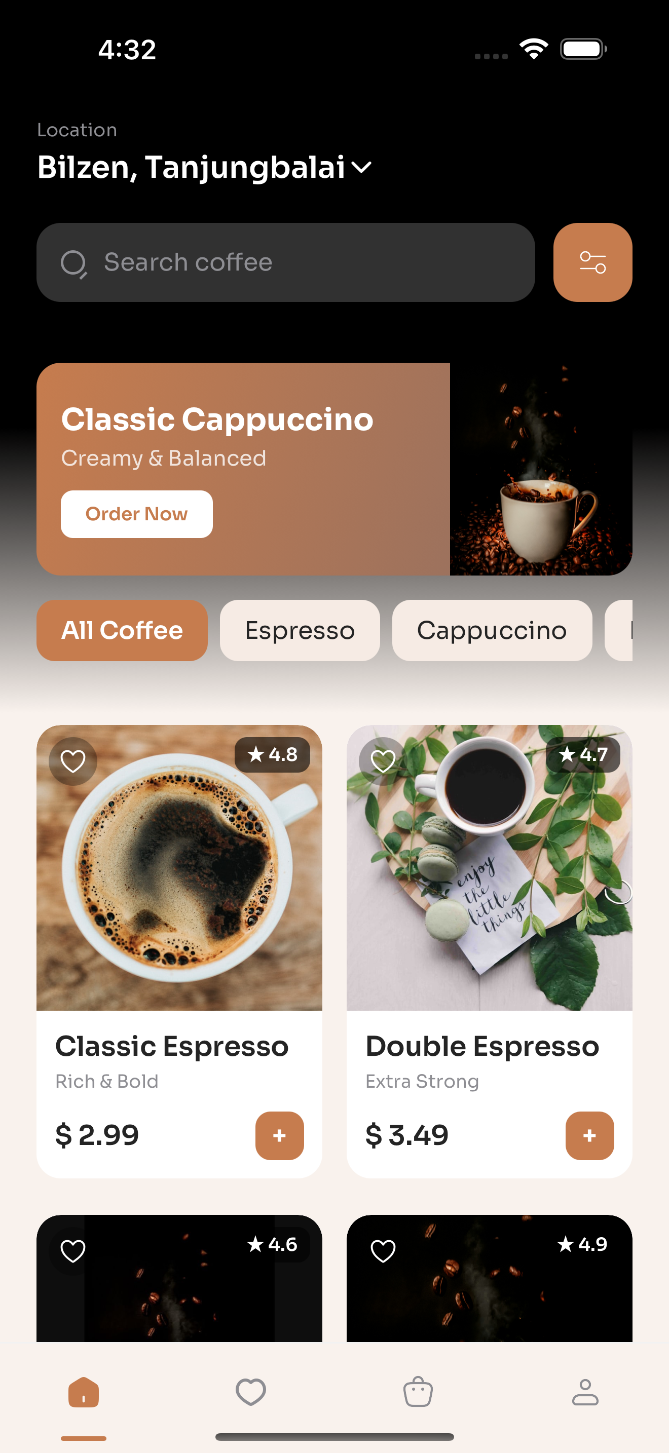BeanDrop – Android & iOS Coffee Shop App UI Template | React Native ...