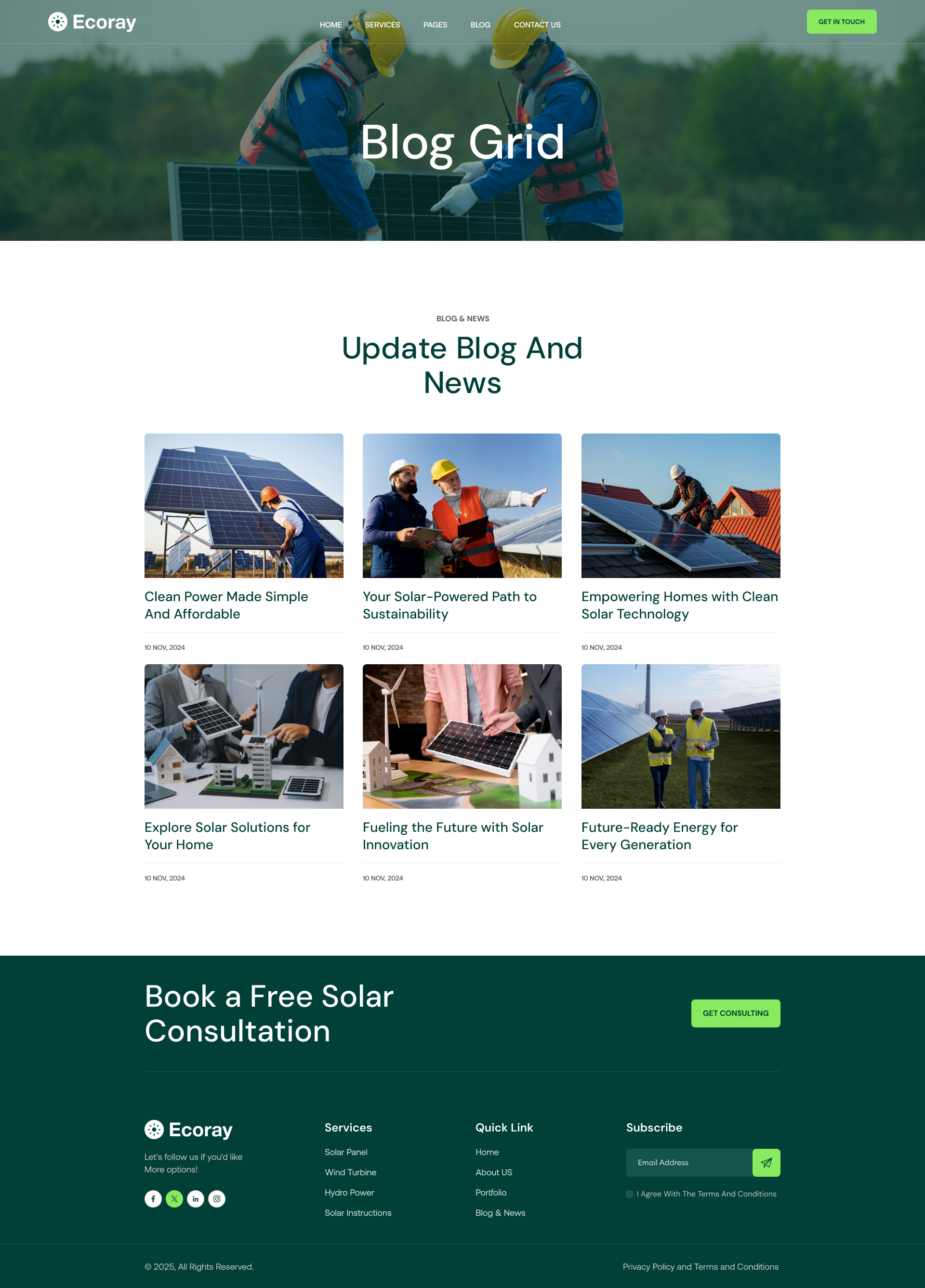 Ecoray – Solar Energy & Eco-Friendly Figma Template by GeeksLab_Themes