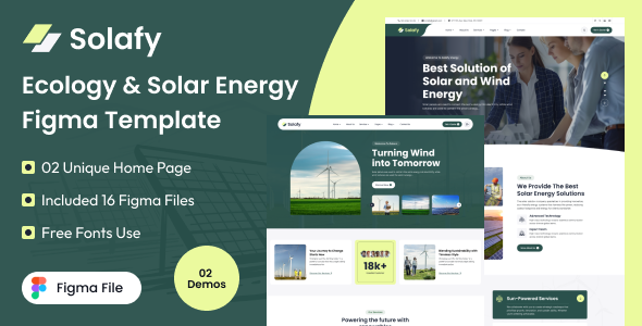 Solafy - Ecology & Solar Energy Figma Template by devstarit | ThemeForest